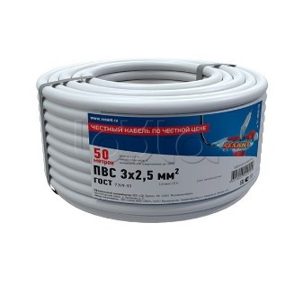 Rexant 01-8048-50|Провод соединительный ПВС 3x2,5 мм² (50 м), ГОСТ 7399-97 Rexant 01-8048-50 ...